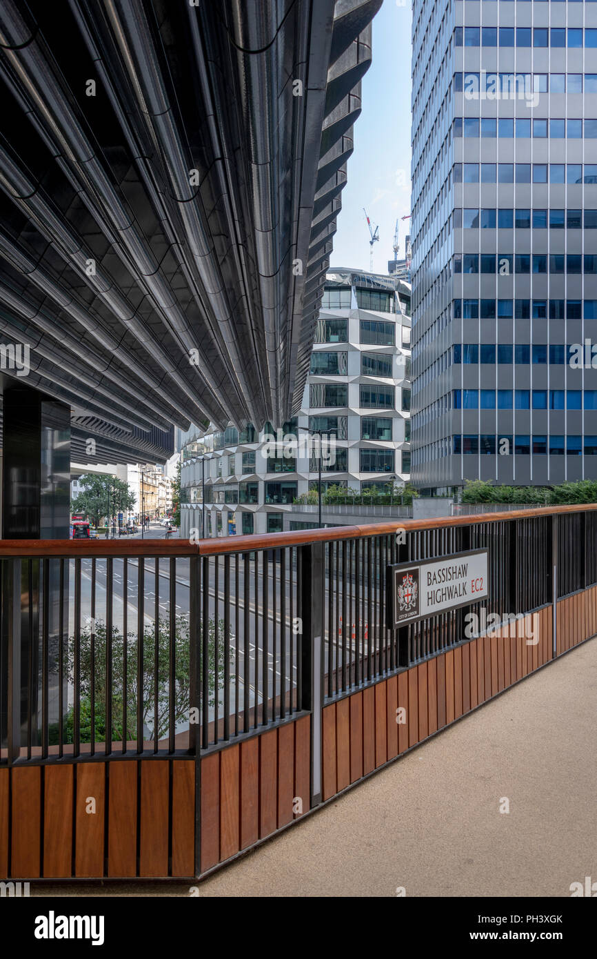 New London "Pedway" pedestrian walkway on Moorgate, near to the ...