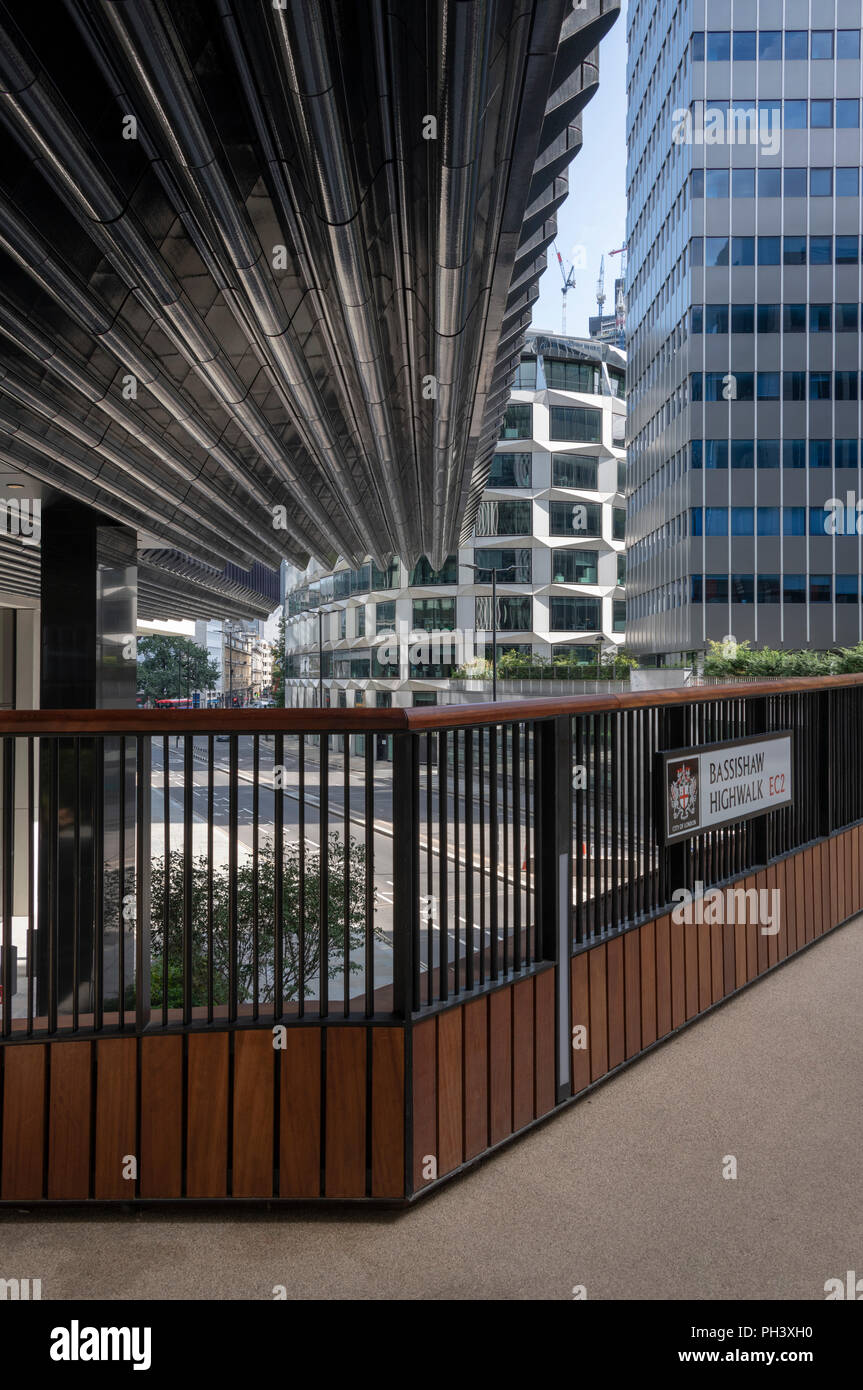 New London "Pedway" pedestrian walkway on Moorgate, near to the ...