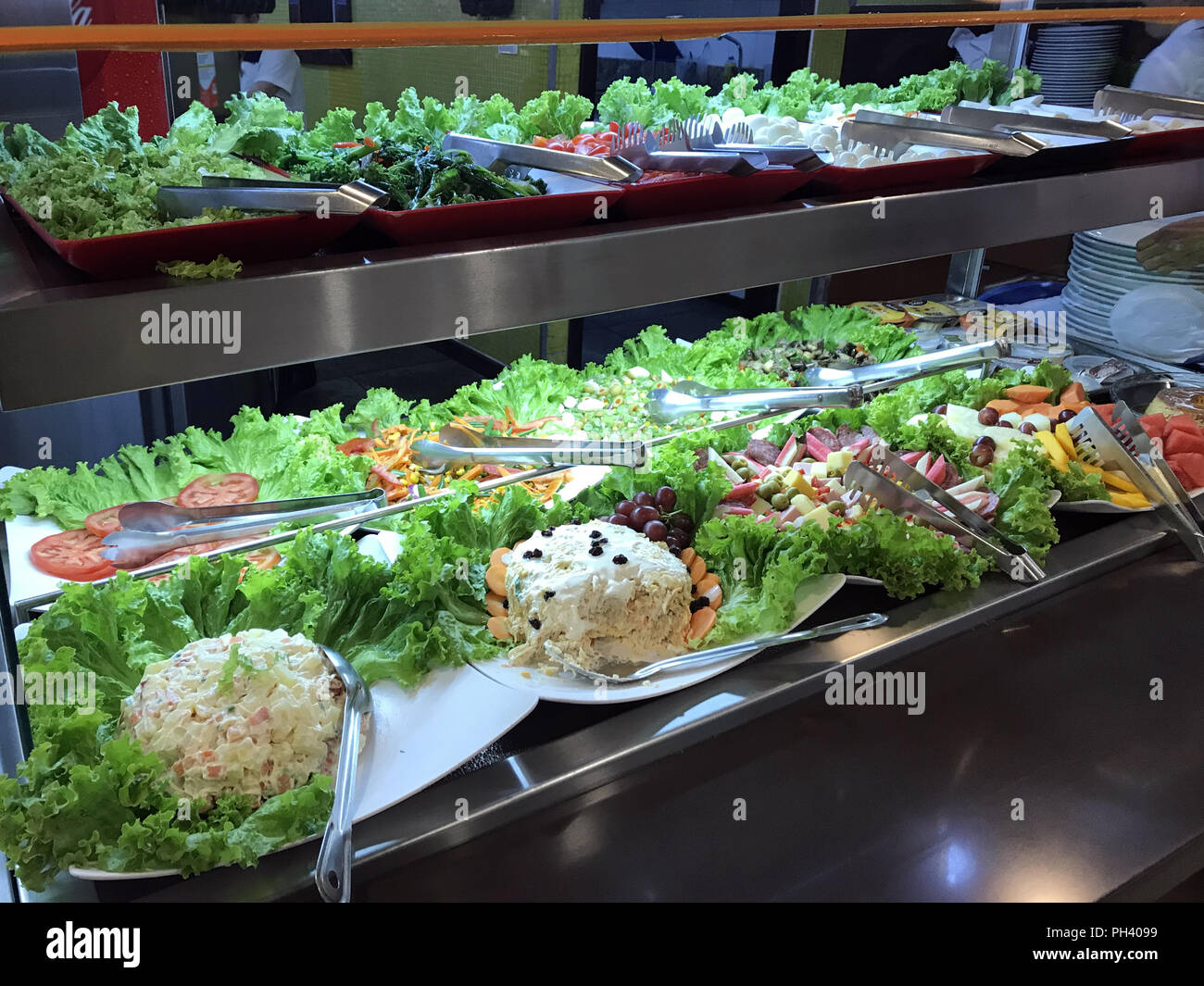 Salad self service restaurant Stock Photo - Alamy