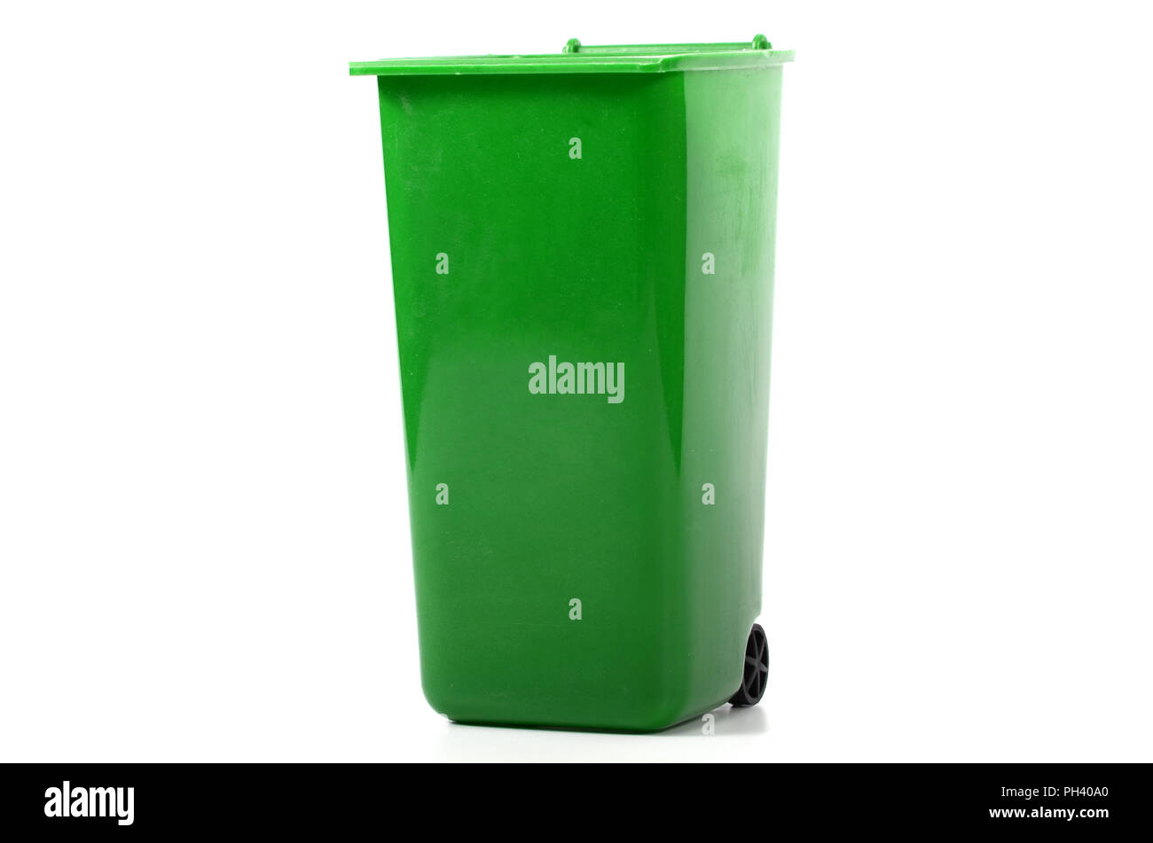 Empty green plastic recycle bin isolated, recycling concept Stock Photo ...