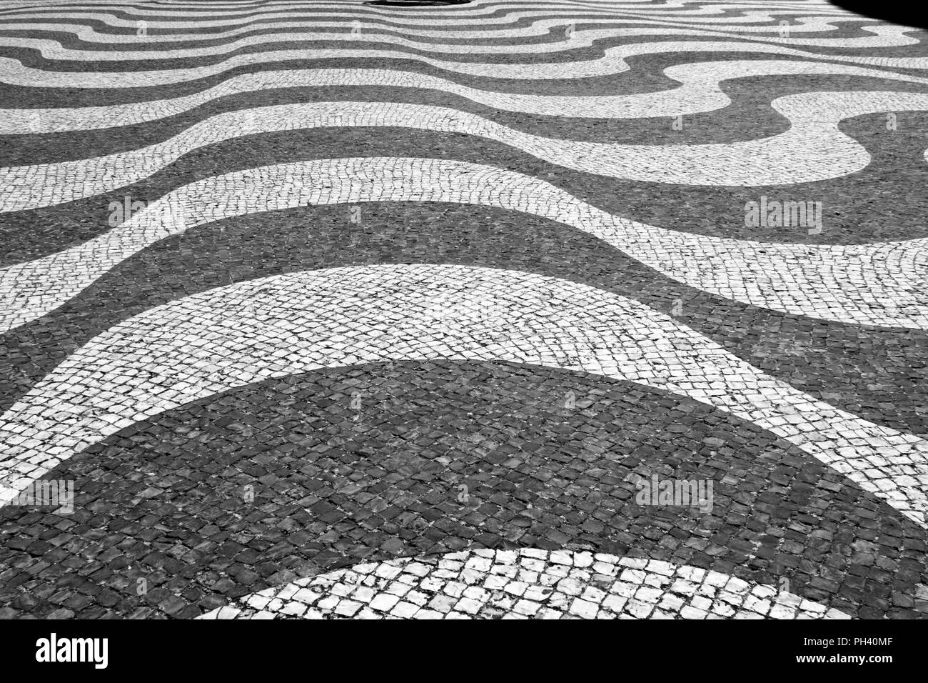 Portuguese pavement, a traditional-style pavement used in pedestrian ...