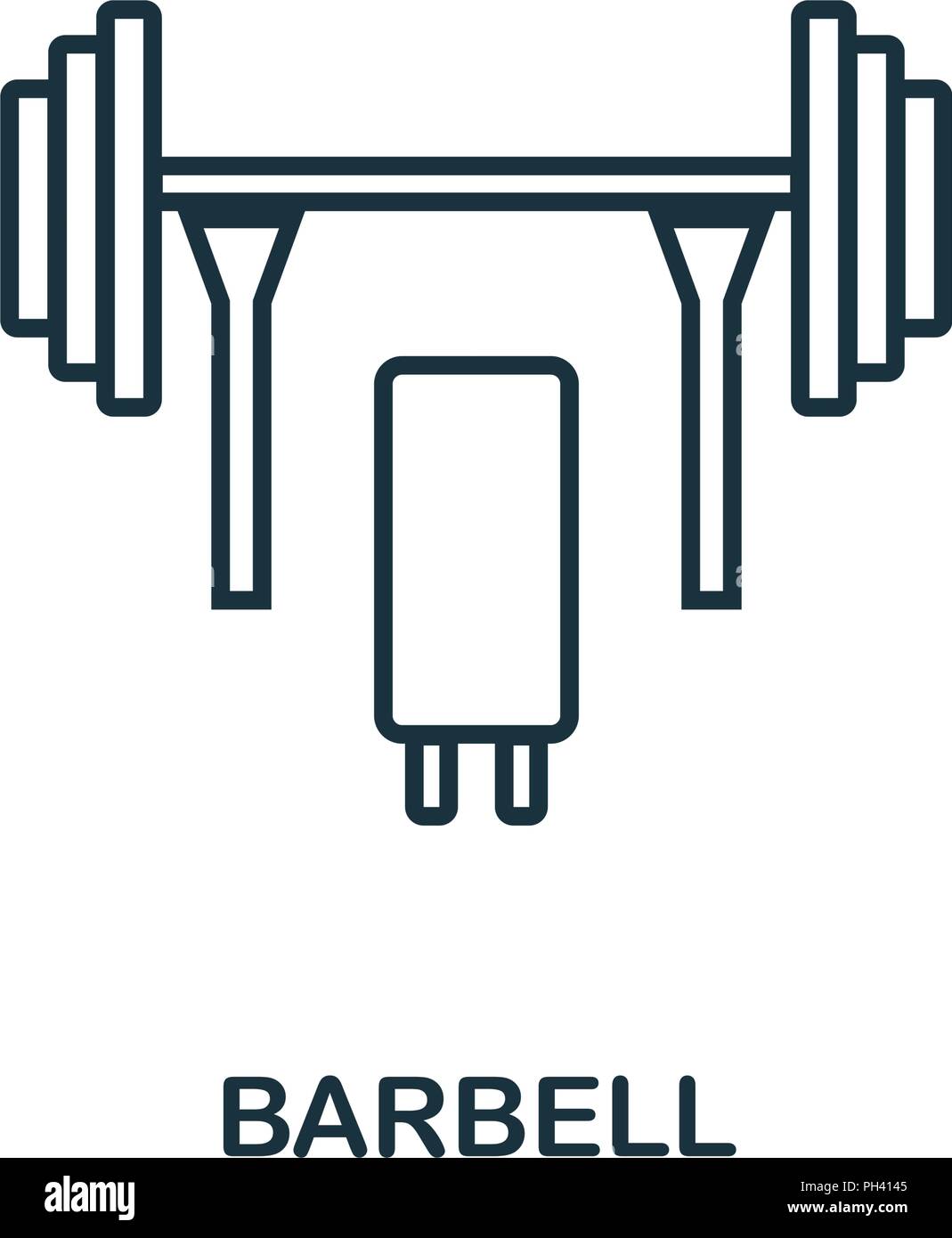Barbell outline icon. Simple element illustration. Barbell icon in ...