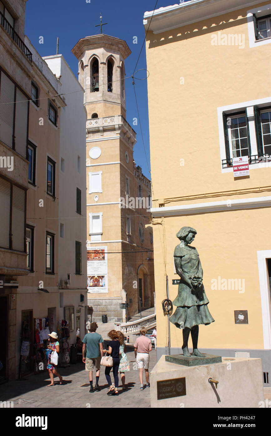 Spain. Balearic Islands. Menorca. Mahon. City centre. View of Santa ...