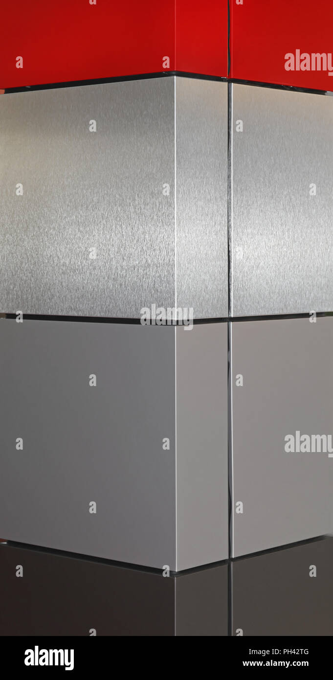 Detail of modern geometric square column structure Stock Photo - Alamy