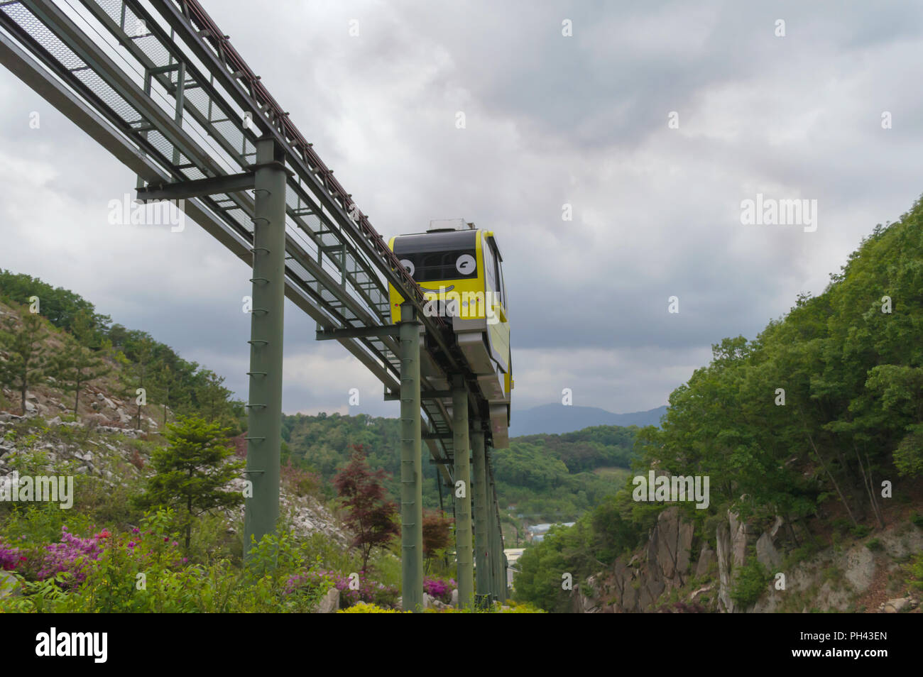 monorail view in Art Valley in Pocheon South Korea with nature and ...