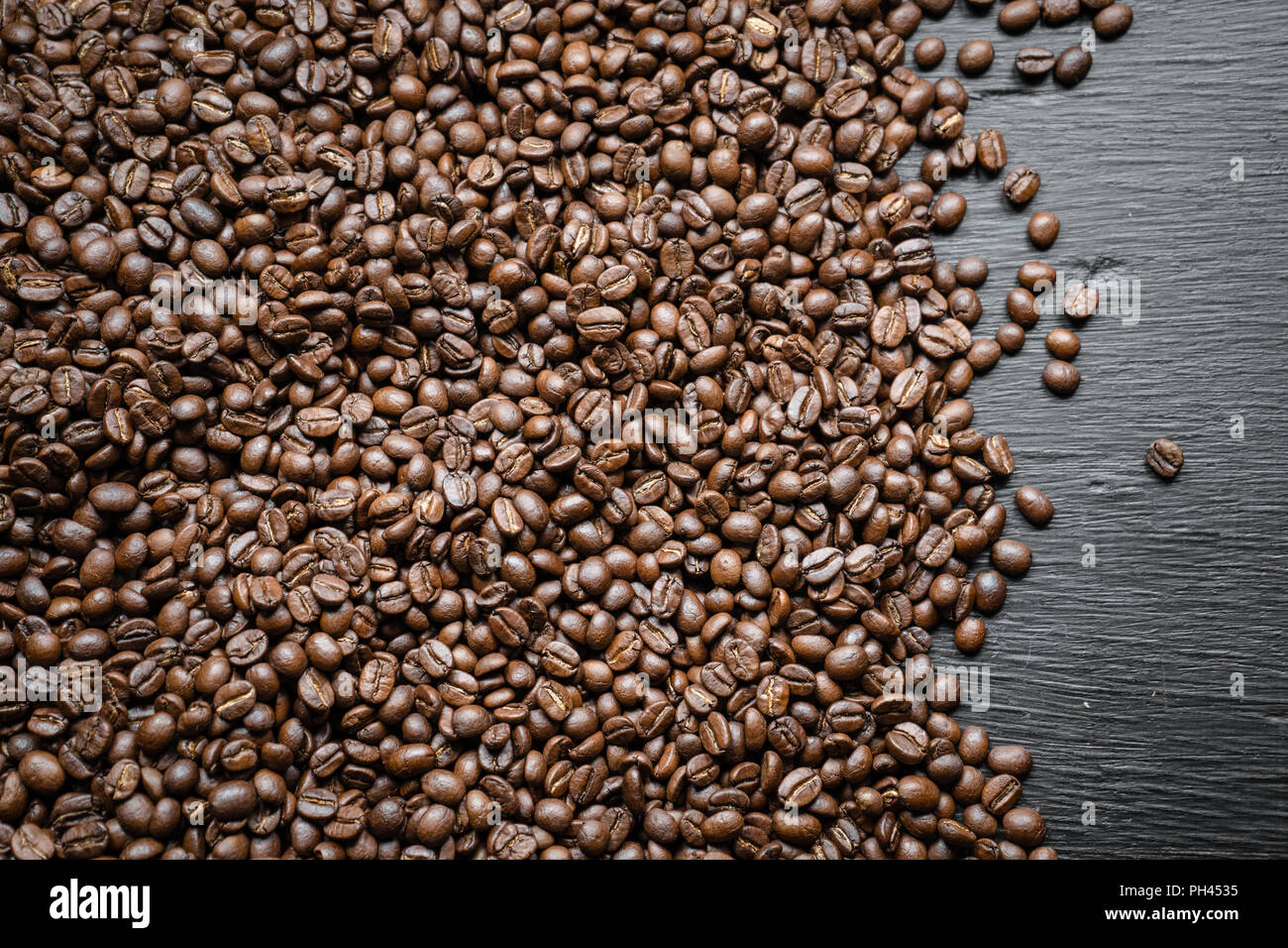 coffee bean Roasted and crushed background On the blackboard Stock ...