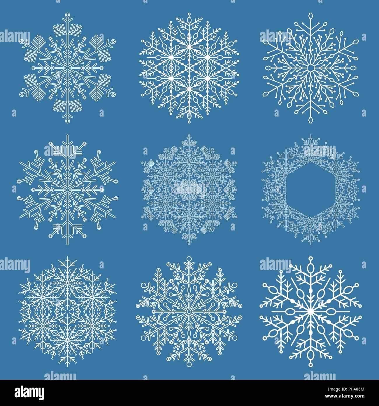 White snowflakes Stock Vector Images - Alamy