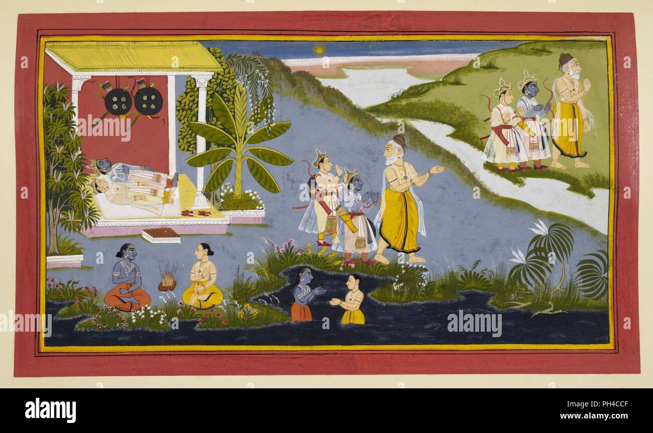 Ramayana, Bala Kanda. - 'Crossing the Ganges' Stock Photo - Alamy