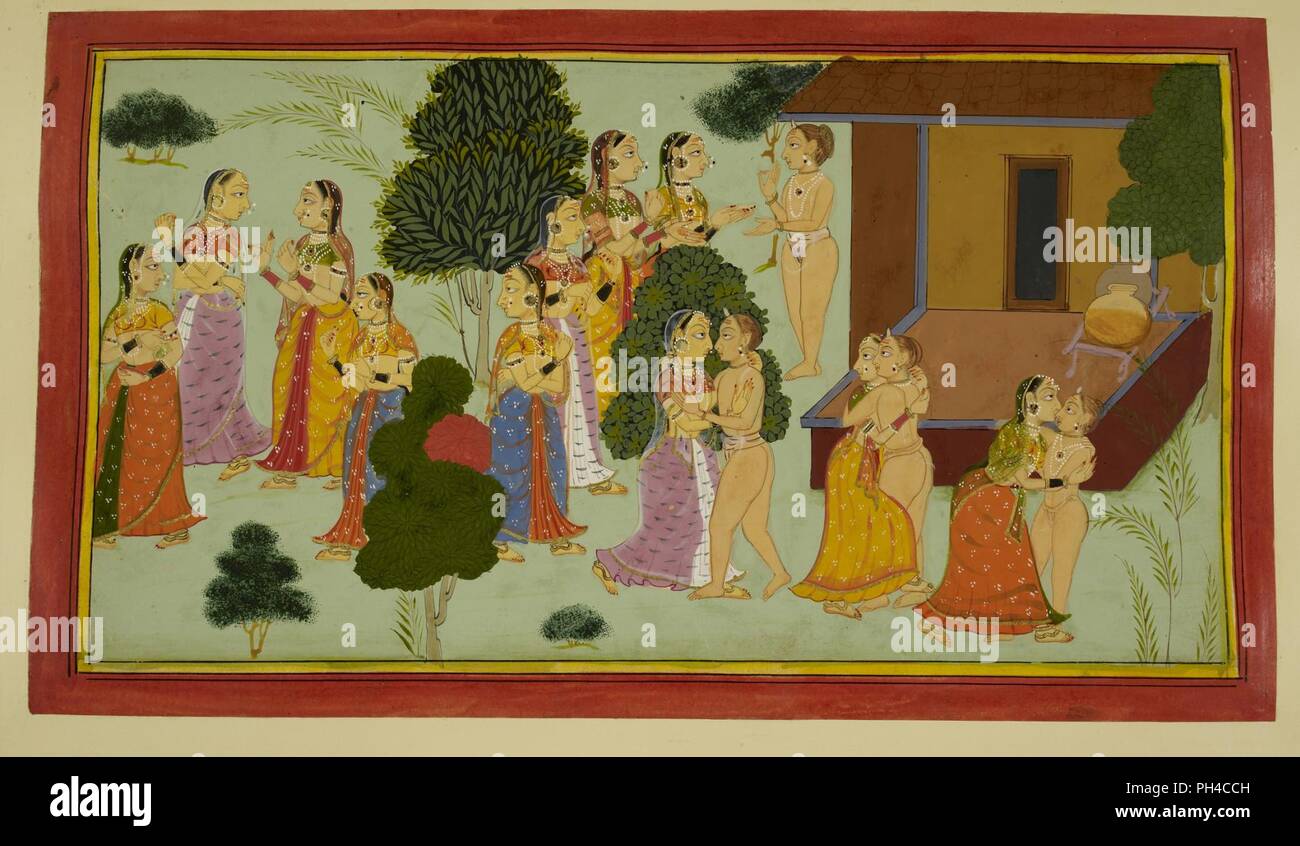 Ramayana, Bala Kanda. - 'The courtesans tempt Rishyasringa' Stock Photo ...
