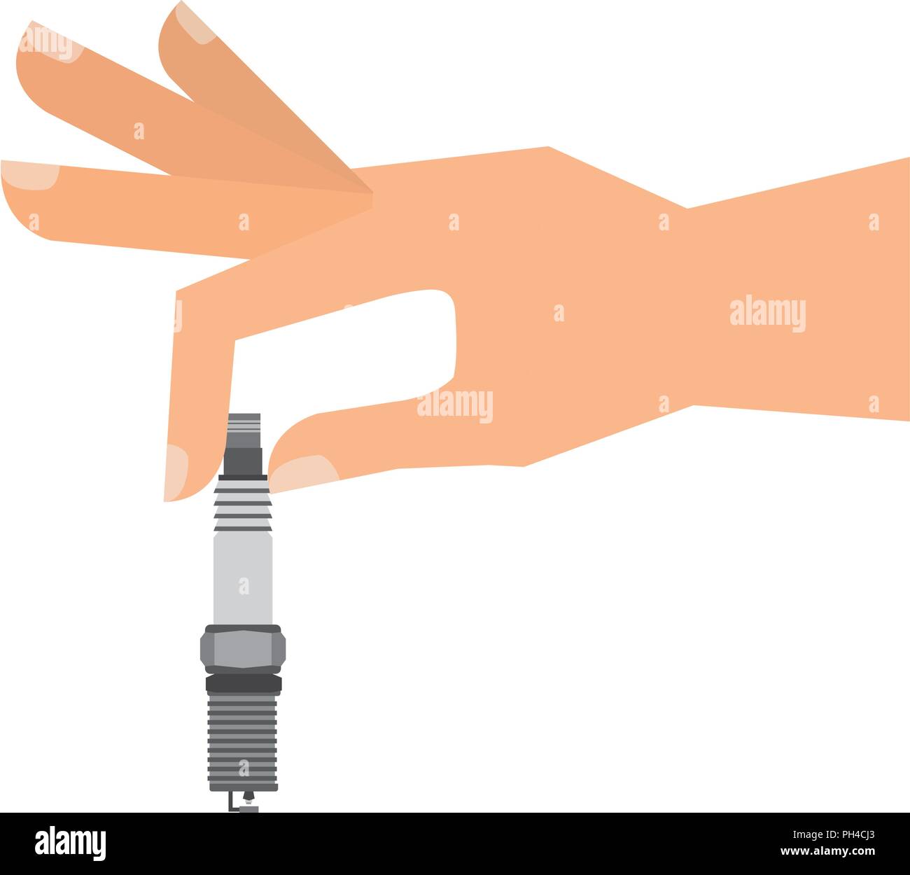 hand holding auto spare part spark plug Stock Vector Image & Art - Alamy