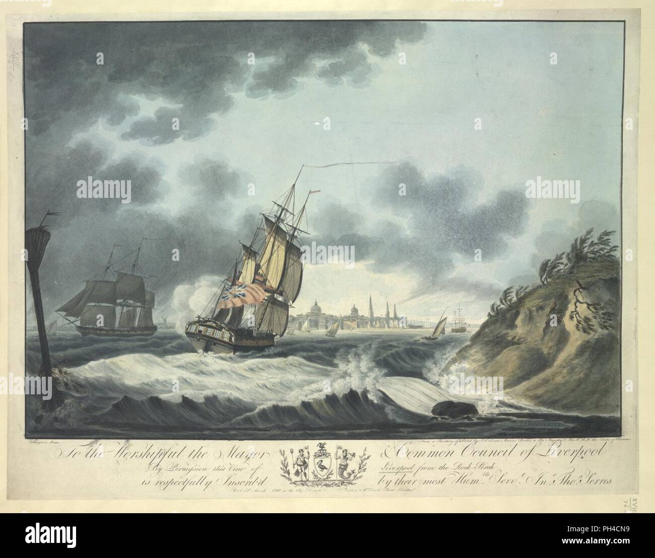 Three Views of Liverpool. - 'Liverpool from the Rock Perch' Stock Photo ...