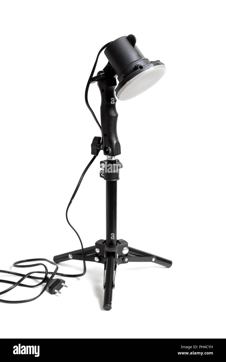 Compact LED light for photography. Isolated on white background Stock ...