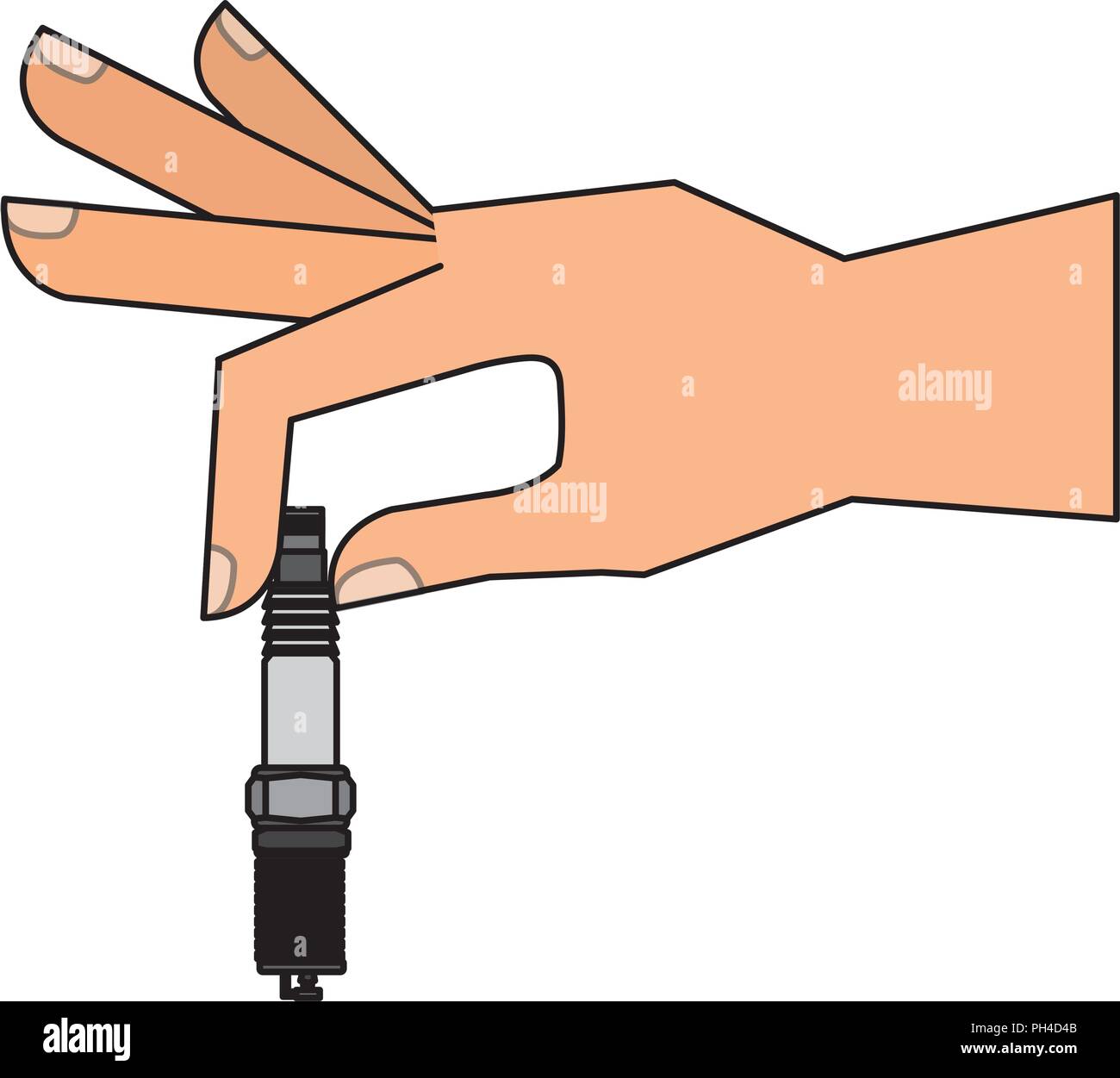 hand holding auto spare part spark plug Stock Vector Image & Art - Alamy