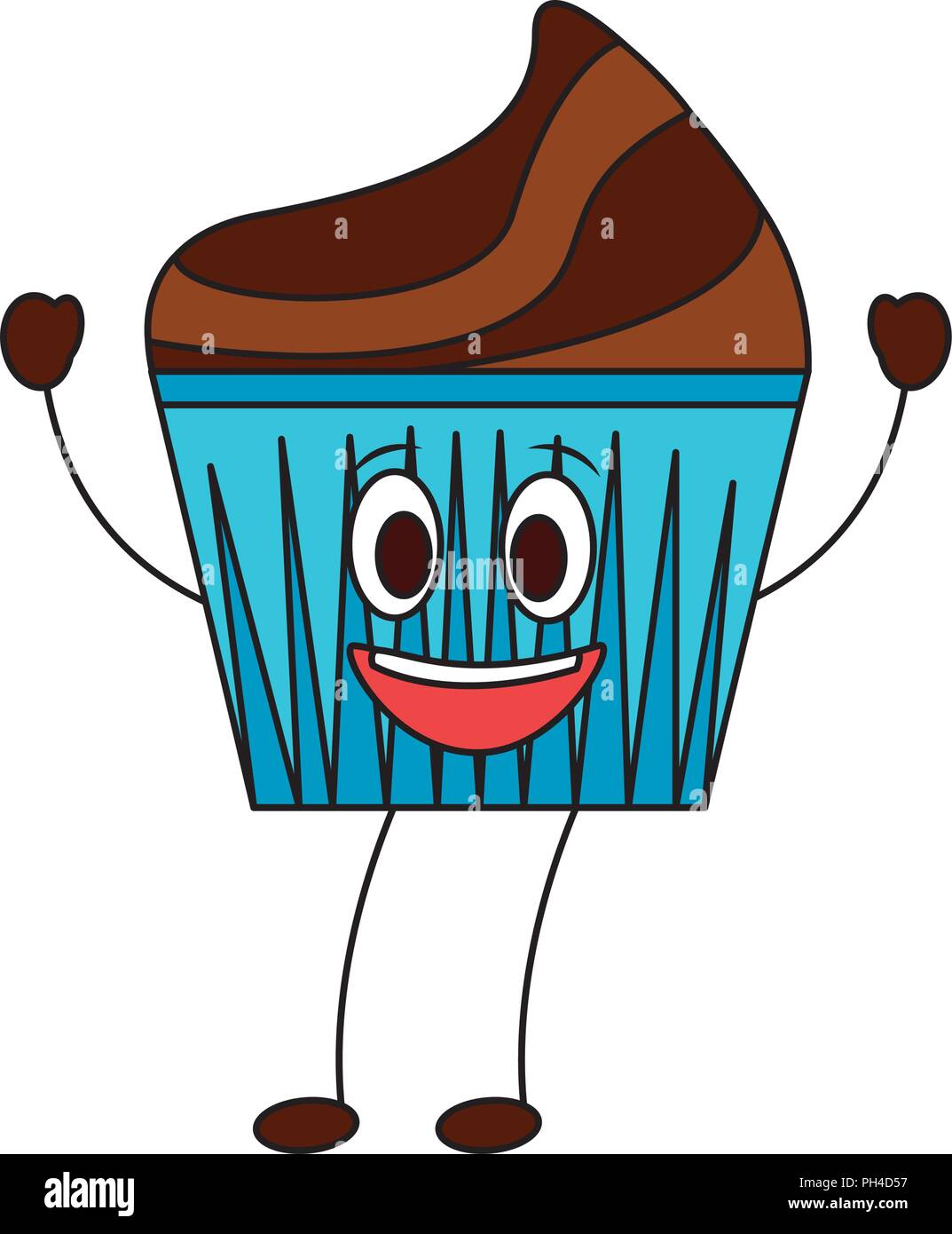 happy cupcake kawaii sweet mascot design image Stock Vector Image & Art ...