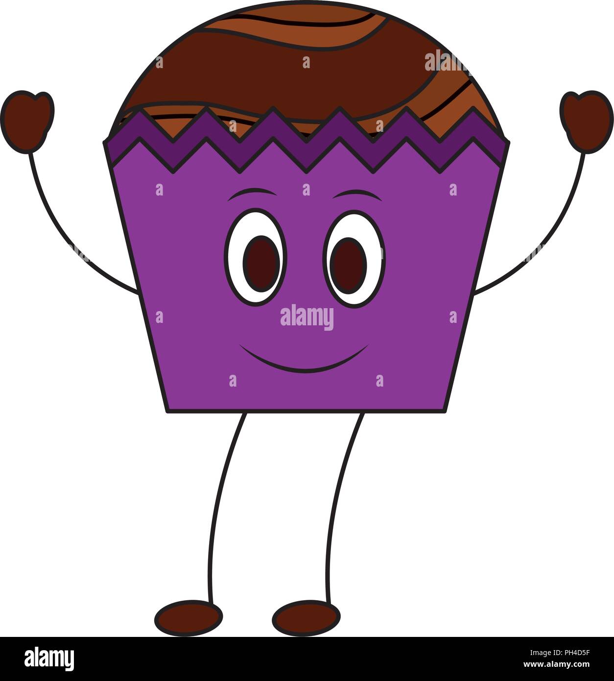 happy cupcake kawaii sweet mascot design image Stock Vector Image & Art ...