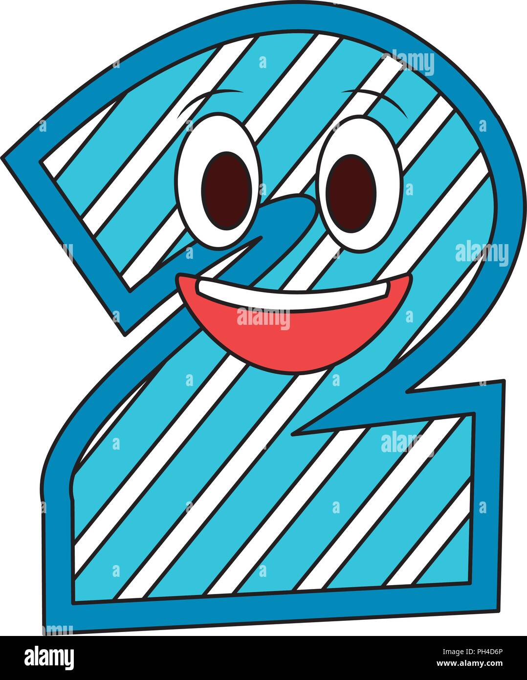 kawaii number character cartoon comic design image Stock Vector Image ...