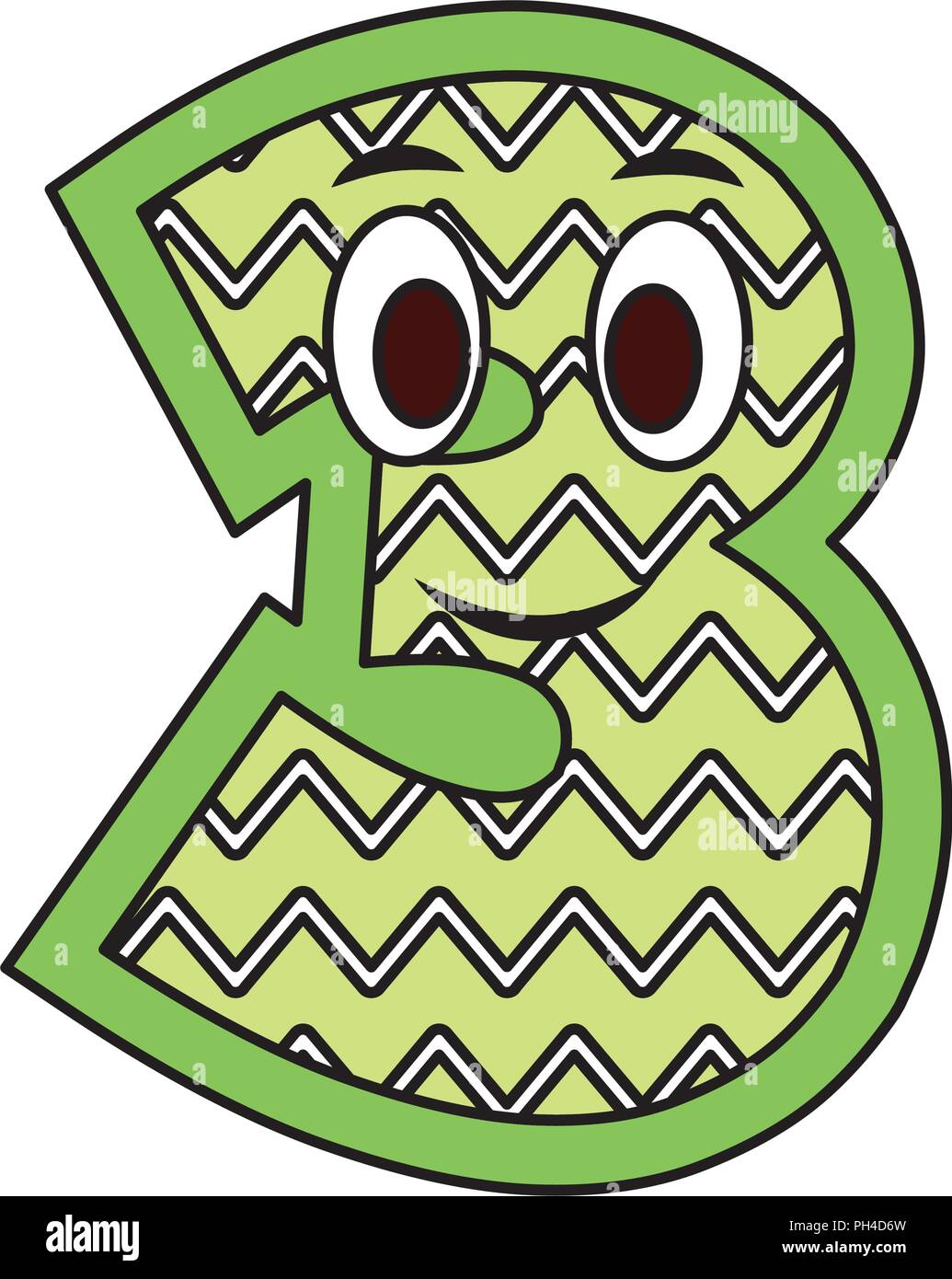 kawaii number character cartoon comic design image Stock Vector Image ...