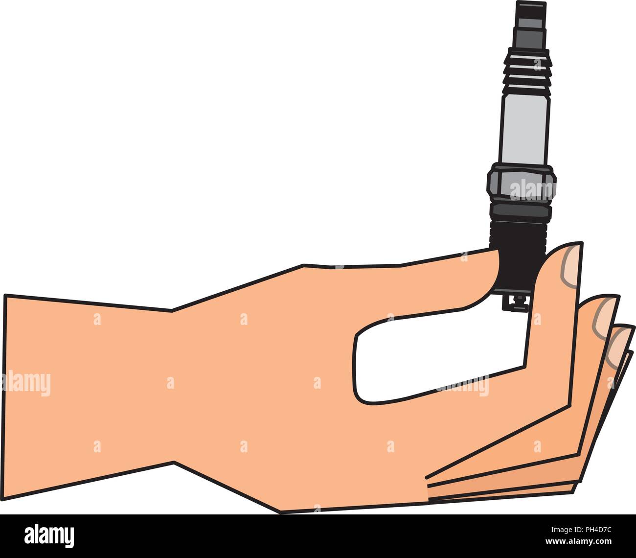 hand holding auto spare part spark plug Stock Vector Image & Art - Alamy