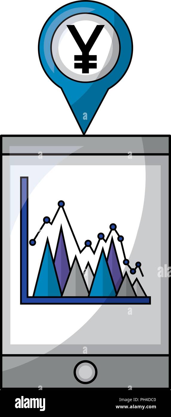 tablet device and pin location with symbol crypto money Stock Vector ...