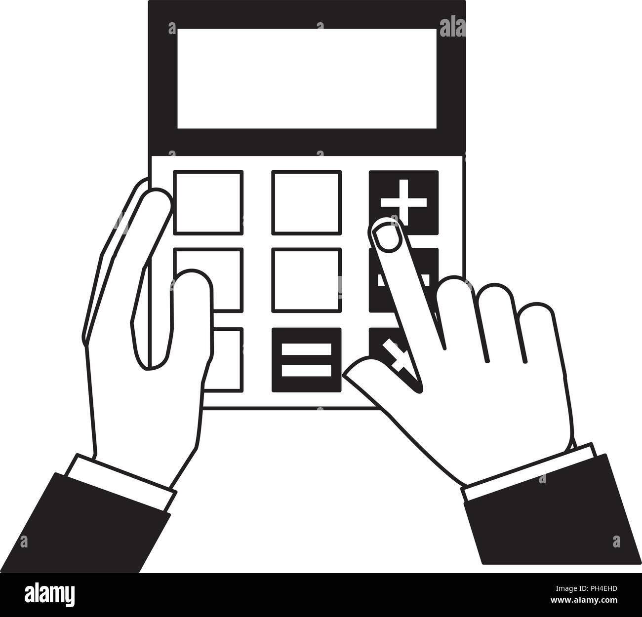 hands with business calculator device Stock Vector Image & Art - Alamy