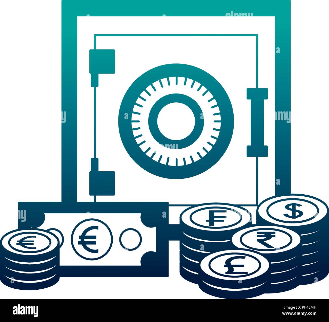 safe box money banknote coins currency Stock Vector Image & Art - Alamy