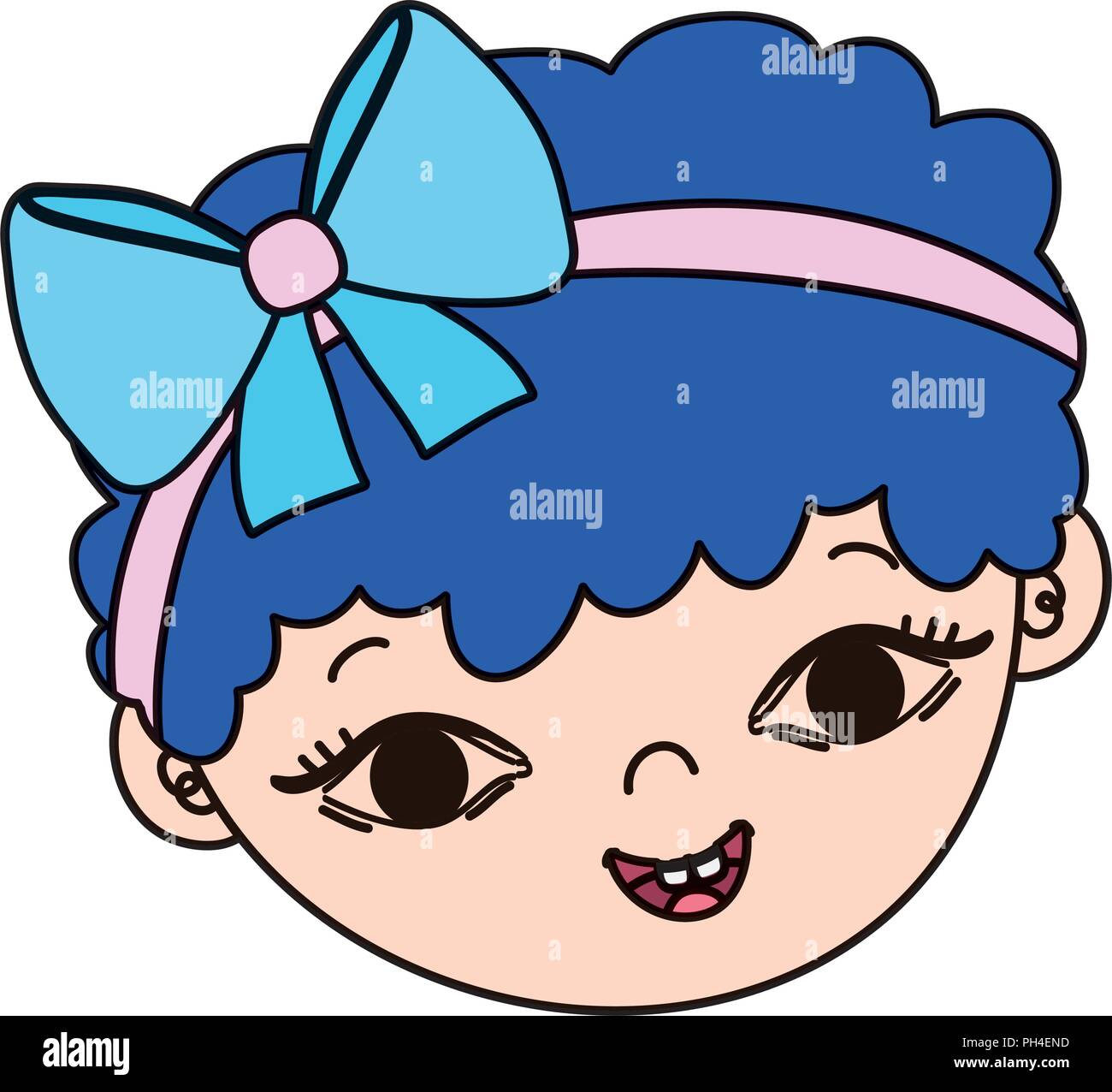 color child girl head with nice hairstyle Stock Vector Image & Art - Alamy