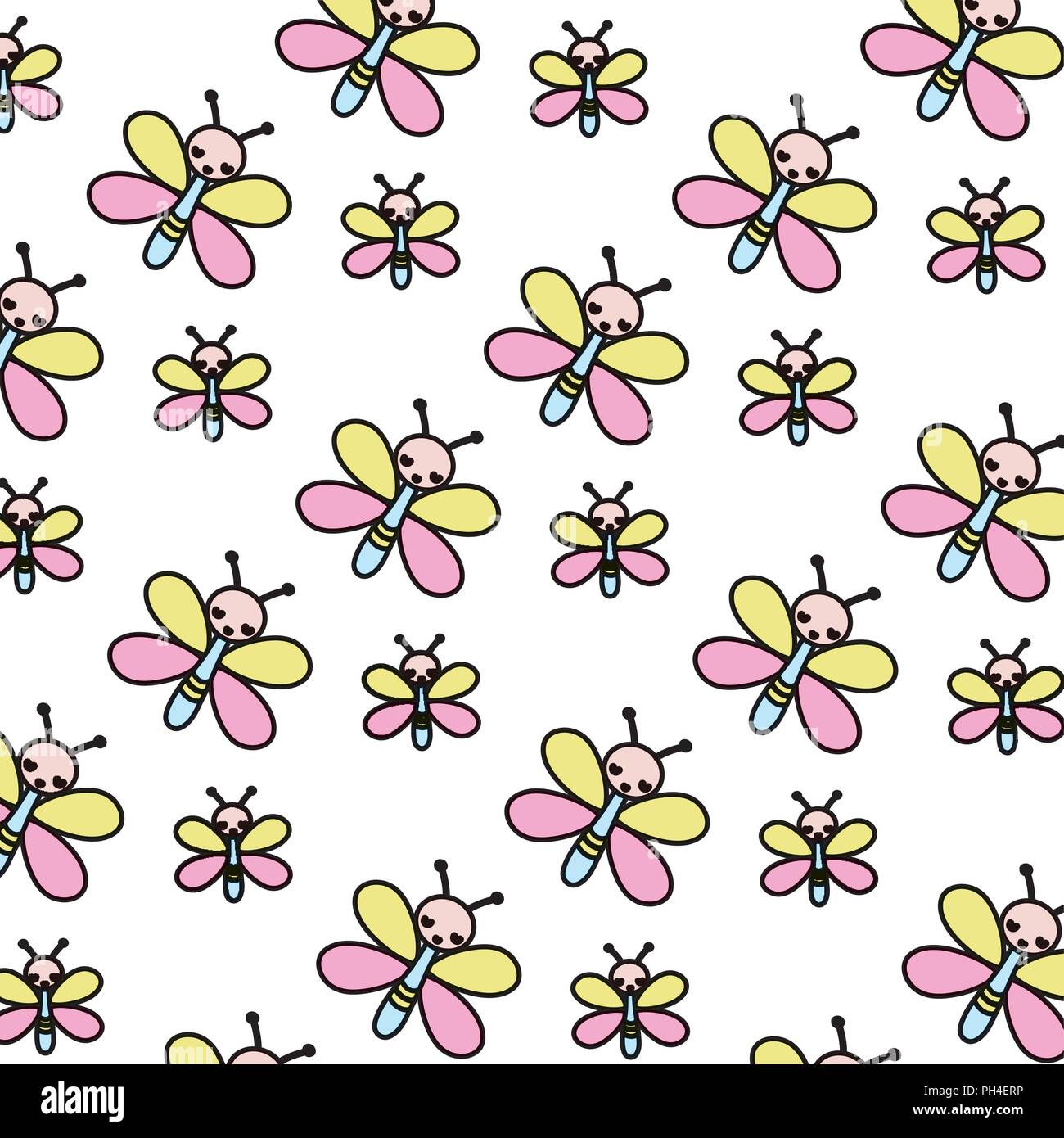 color cute butterfly insect animal background Stock Vector Image & Art ...