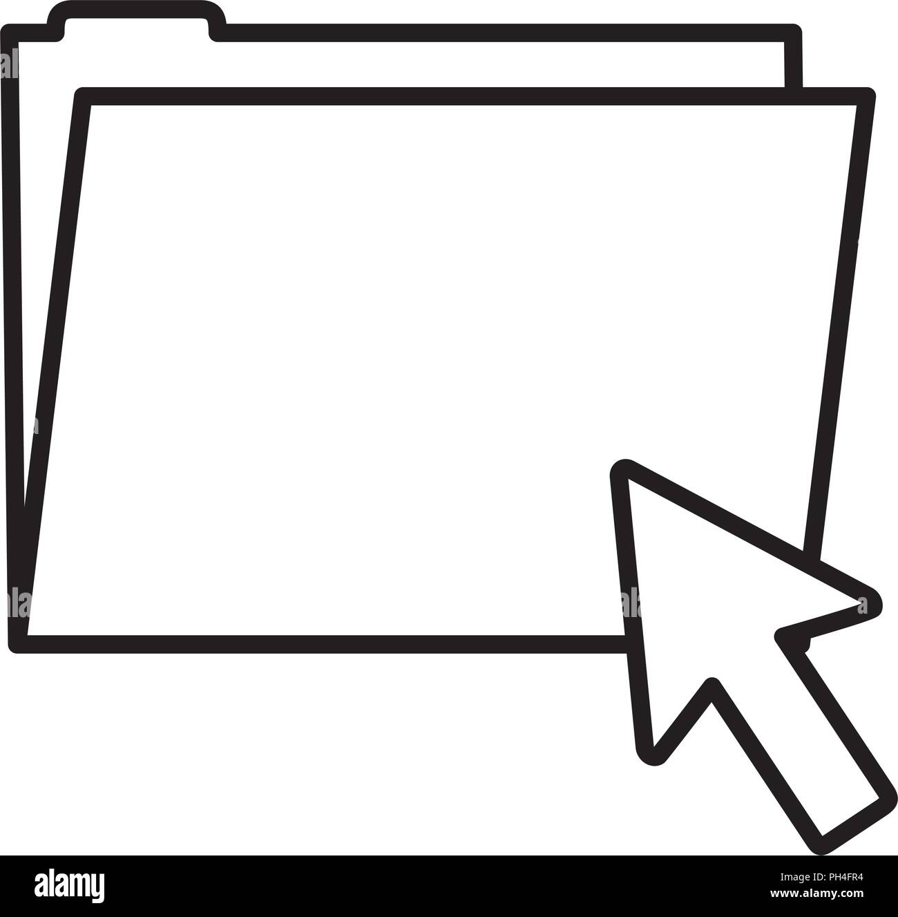 Line Folder File With Arrow Cursor Mouse Stock Vector Image And Art Alamy 7067