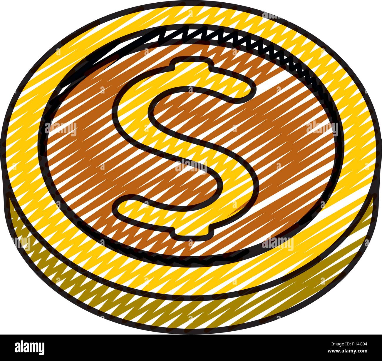 doodle metal cirlce coin money currency Stock Vector Image & Art - Alamy