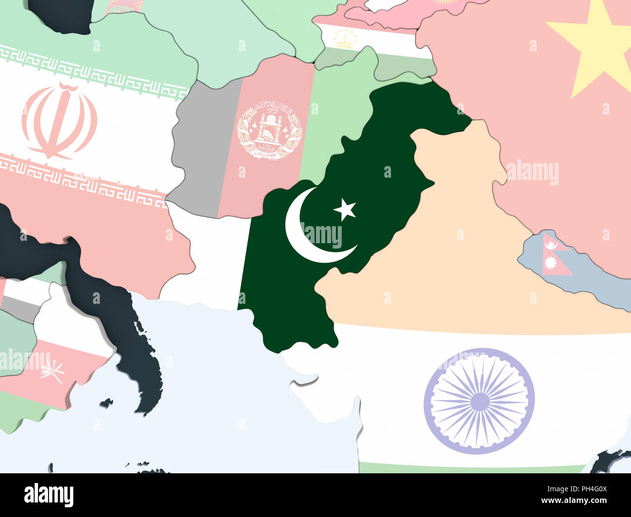 Map pakistan embedded national flag hi-res stock photography and images ...
