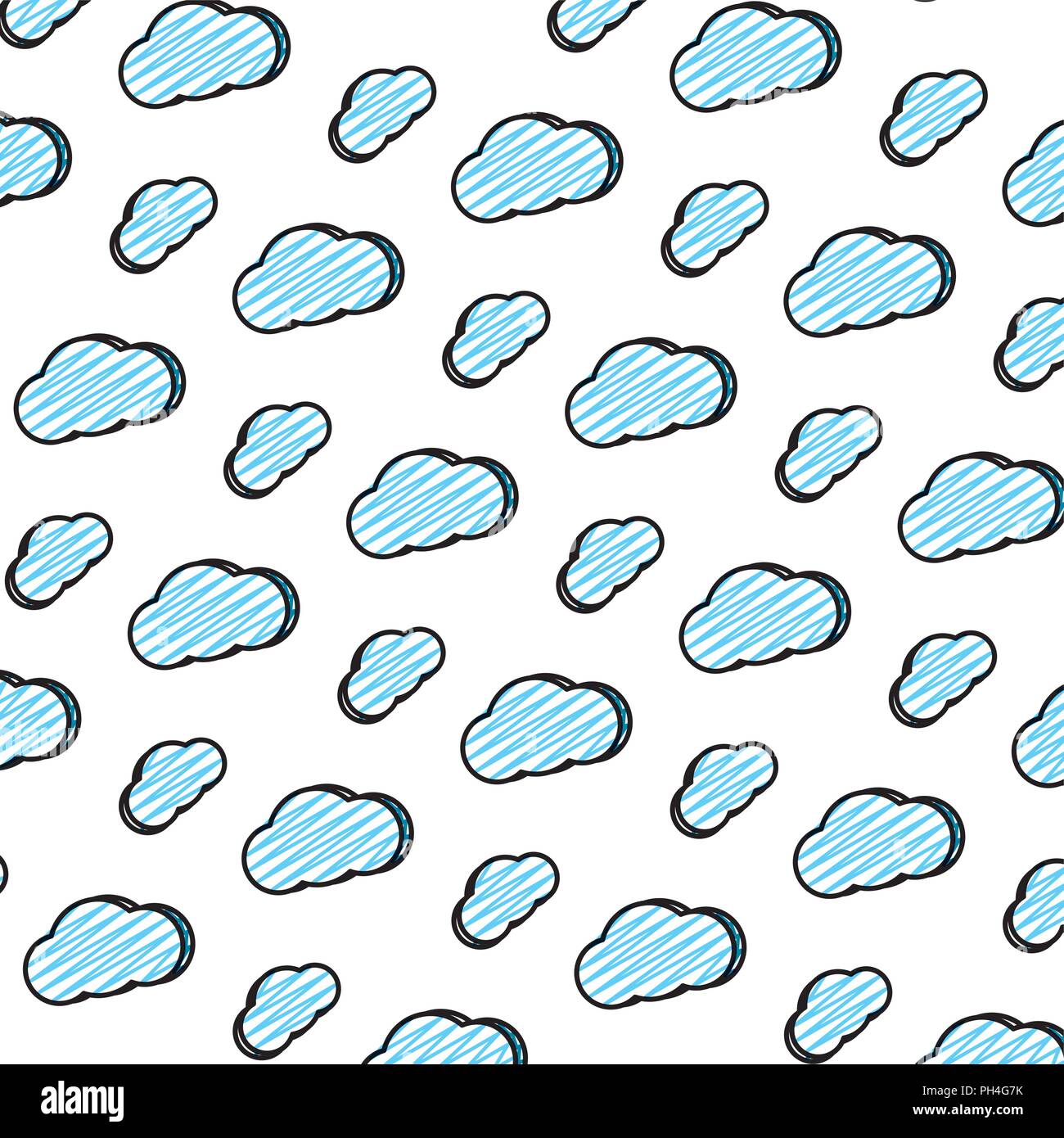 doodle nature fluffy cloud weather background Stock Vector Image & Art ...