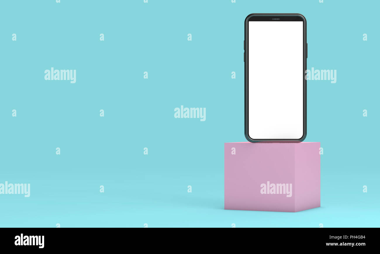 Modern frameless smartphone blank screen template. abstract background ...