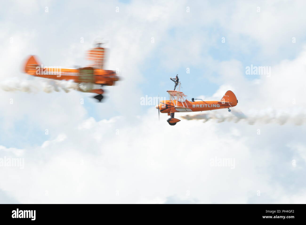 Breitling biplane flying airshow hi-res stock photography and images ...
