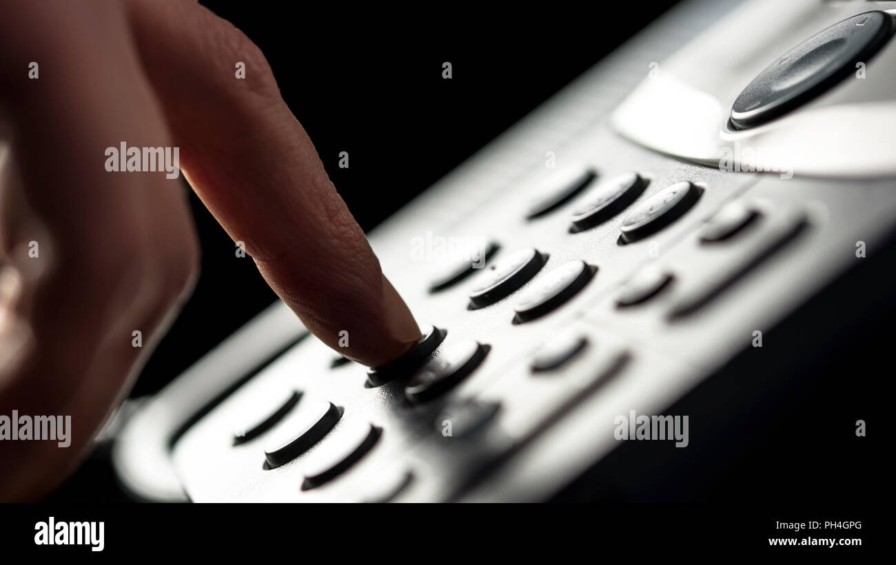 Person on old dial telephone hi-res stock photography and images - Alamy