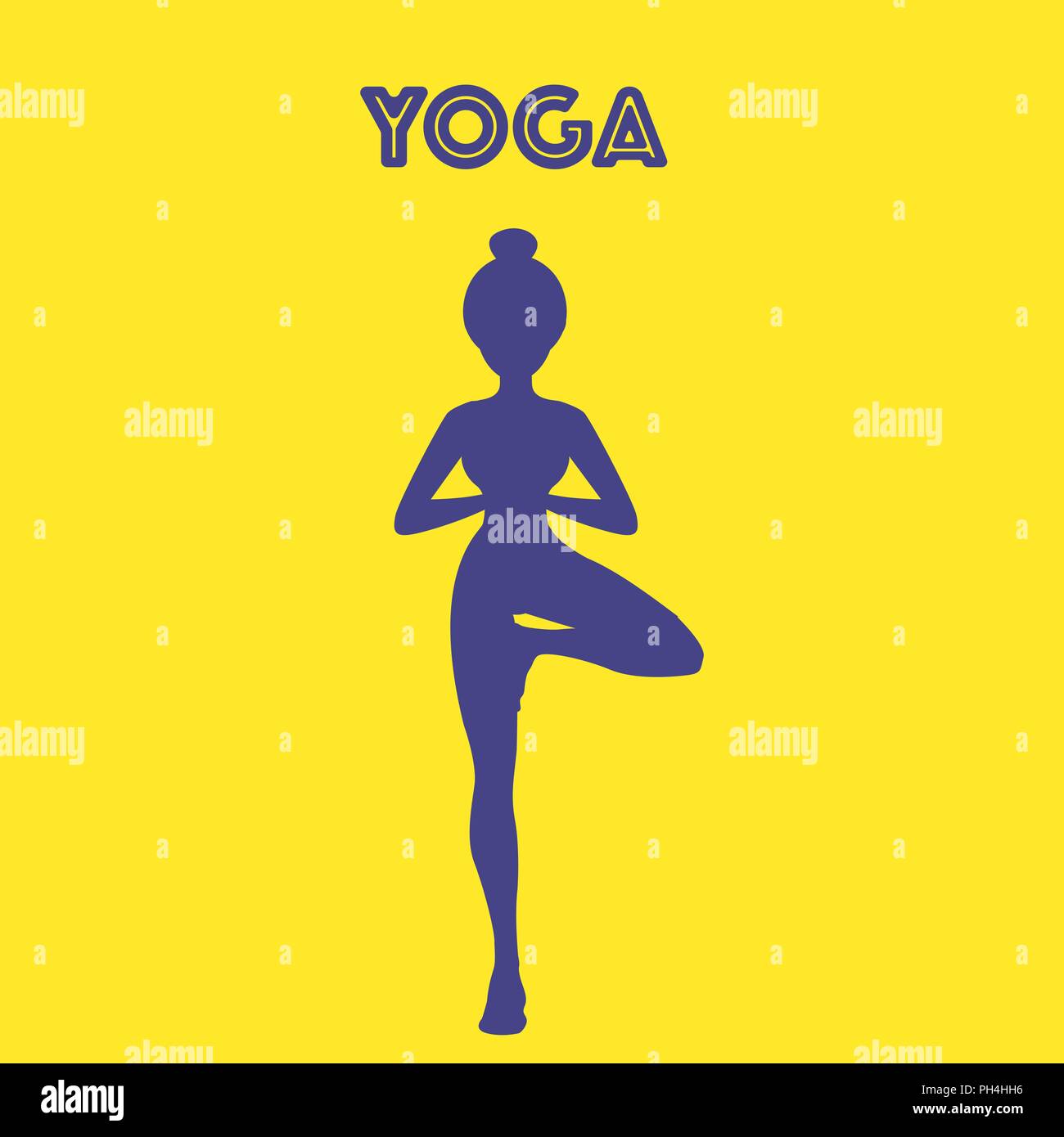Yoga word with pose vector icon eps10 Stock Vector Image & Art - Alamy