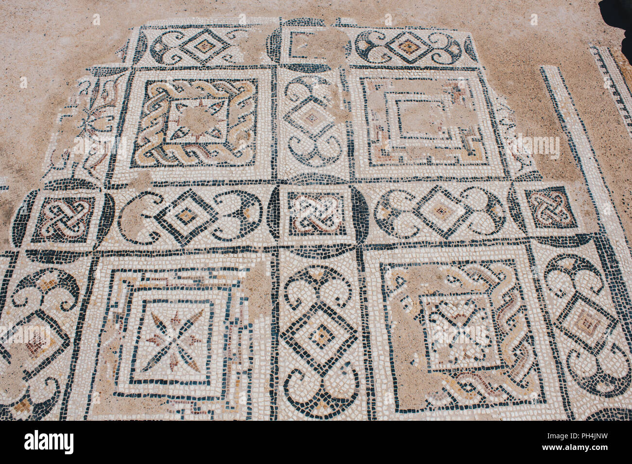 Mosaic - Roman ruins of ancient Nora - Sardinia Stock Photo - Alamy