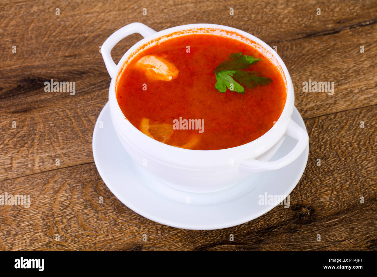 Russian Solyanka soup with parsley Stock Photo - Alamy