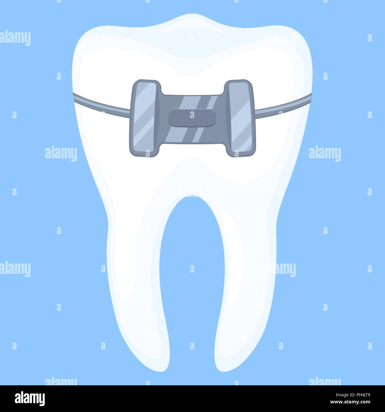 Colorful cartoon healthy tooth in brace Stock Vector Image & Art - Alamy