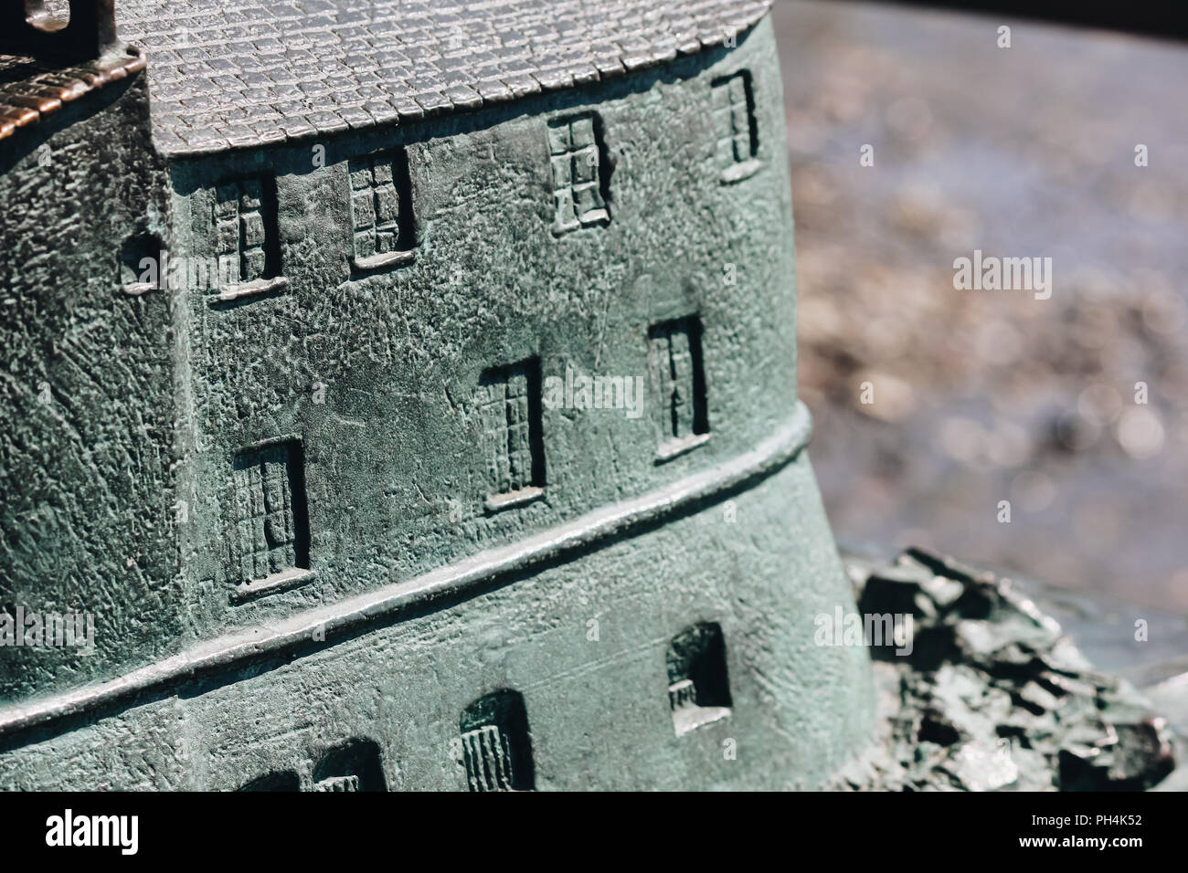 close up of bronze model of the castle in Rapallo - Italy 1 Stock Photo ...