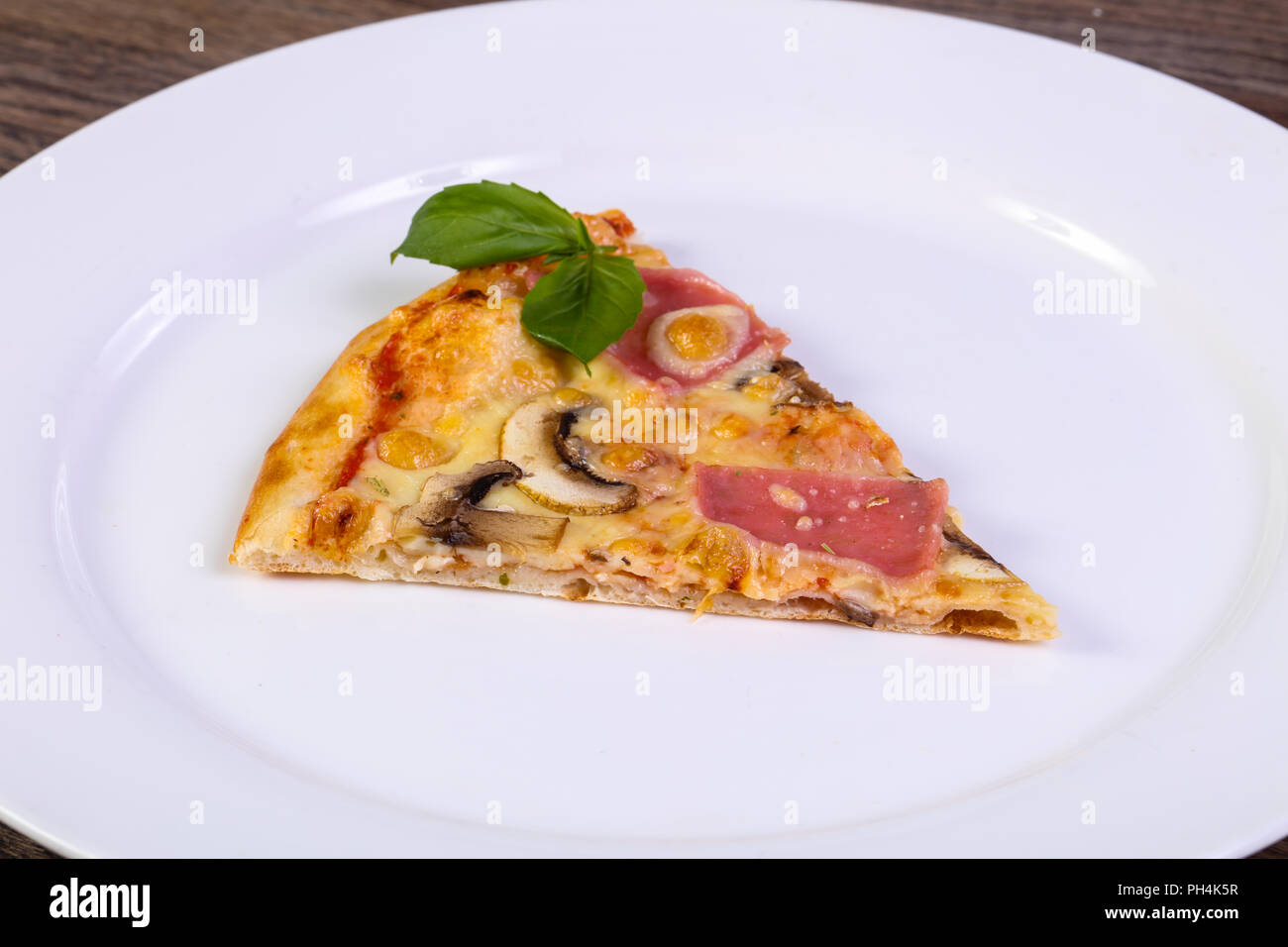 Pizza mushrooms and ham with cheese Stock Photo - Alamy