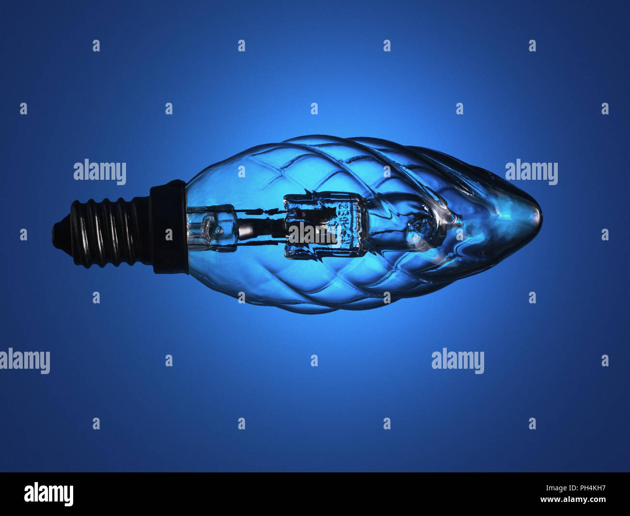 Bright light bulb blue background hi-res stock photography and images ...