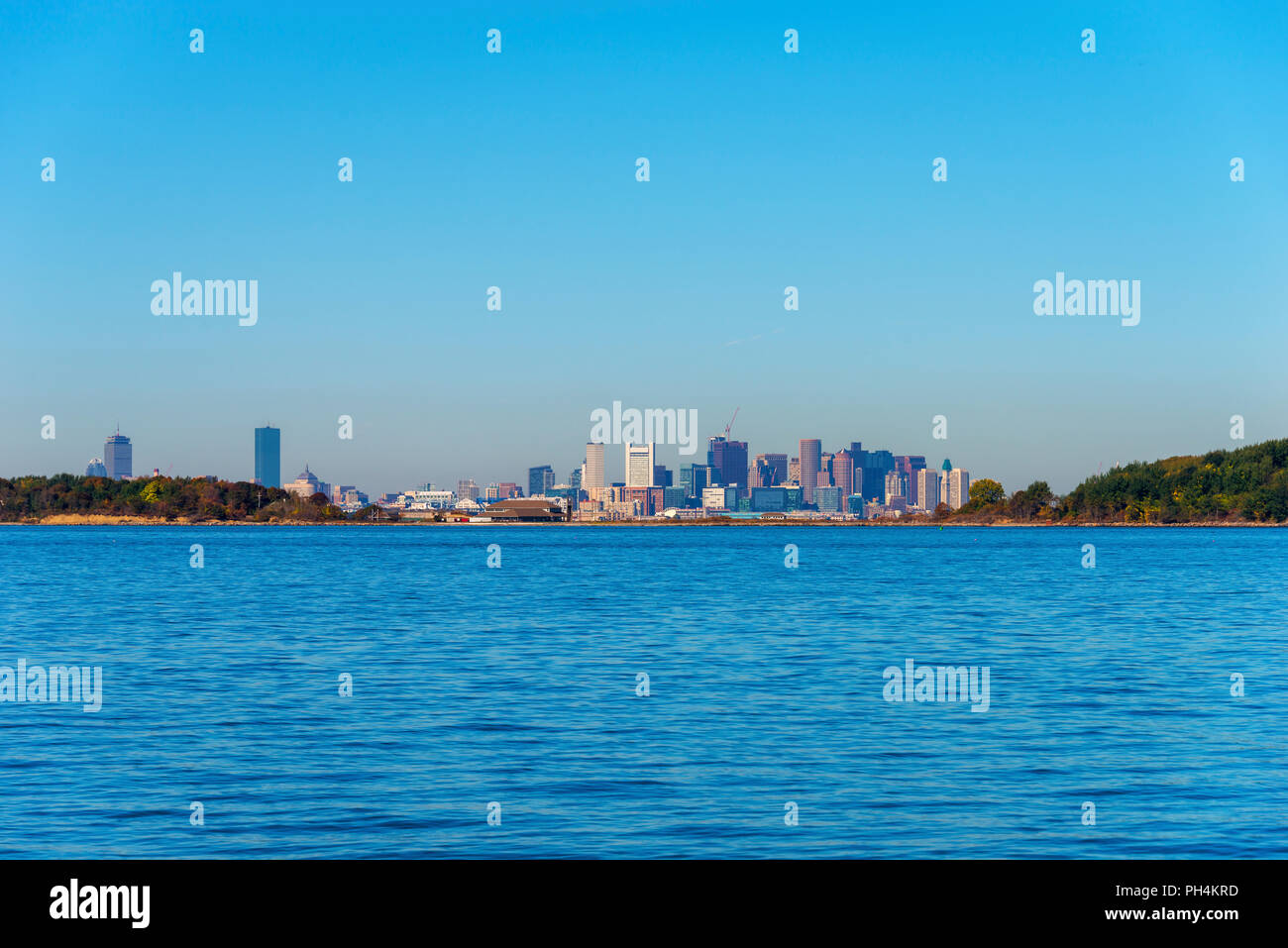 Cityscape from the Georges island, Boston, Massachusetts, USA Stock ...