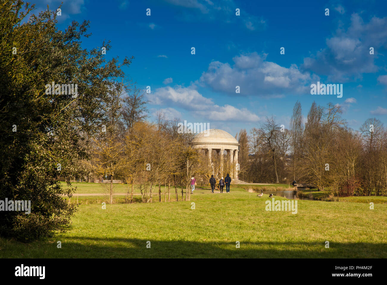 The Grand Trianon garden at the Versailles Palace in a freezing winter ...