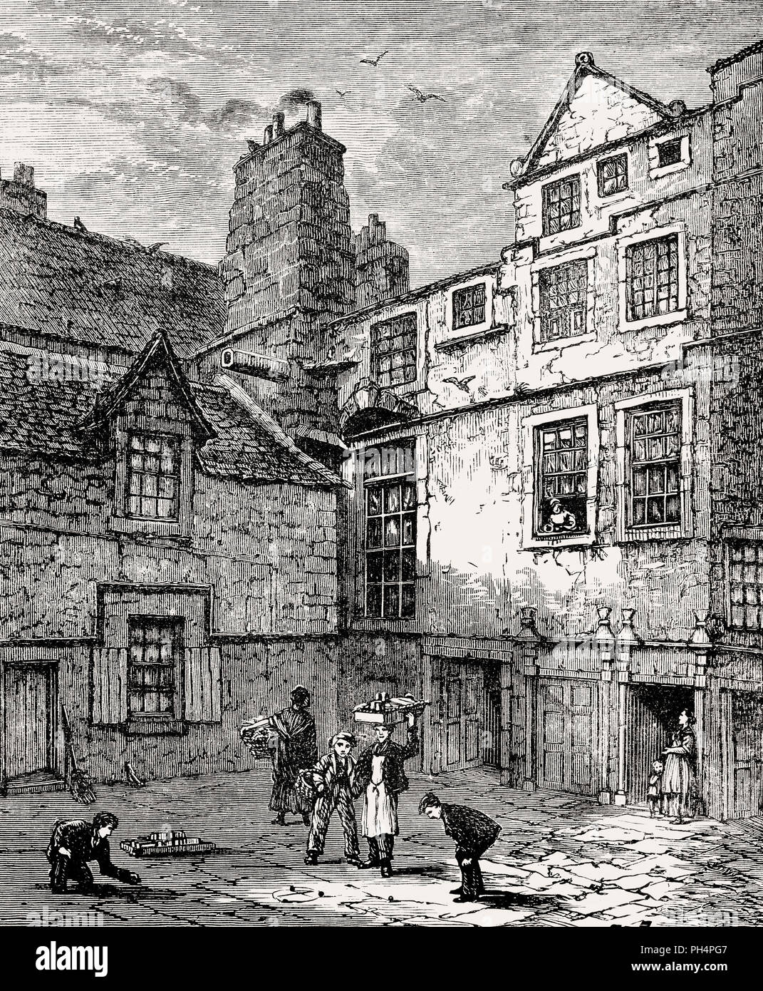 Bailie Macmorran's House, Lawnmarket, Edinburgh, Scotland, 17th century ...