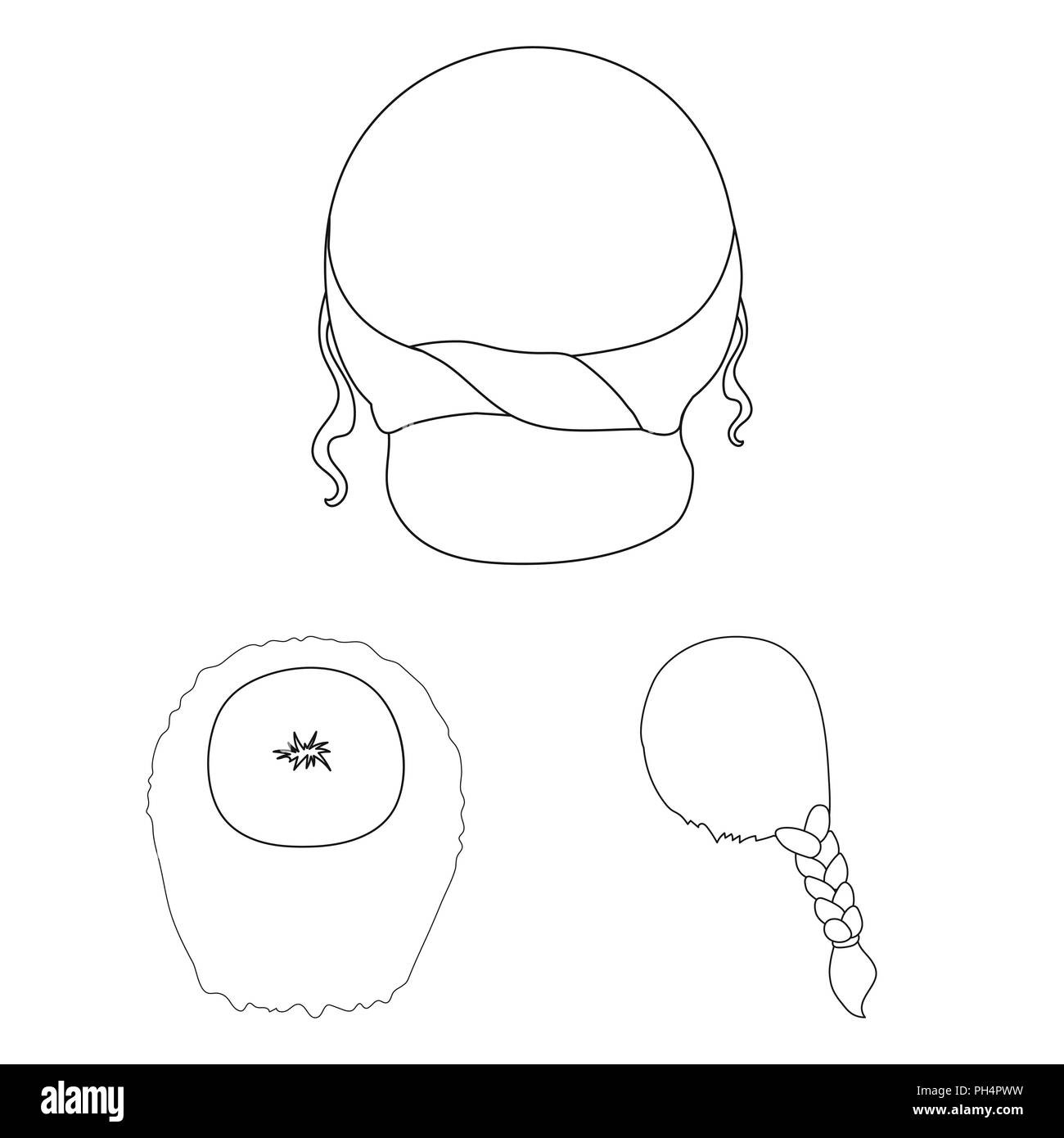 Female hairstyle outline icons in set collection for design. Stylish ...