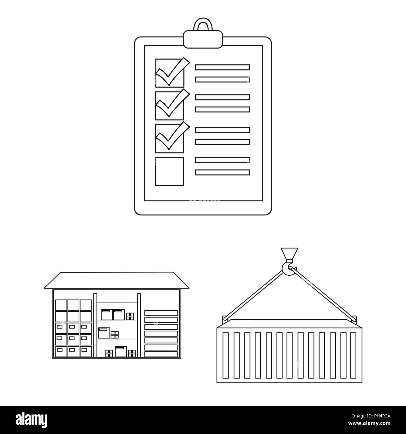 Logistics service outline icons in set collection for design. Logistics ...