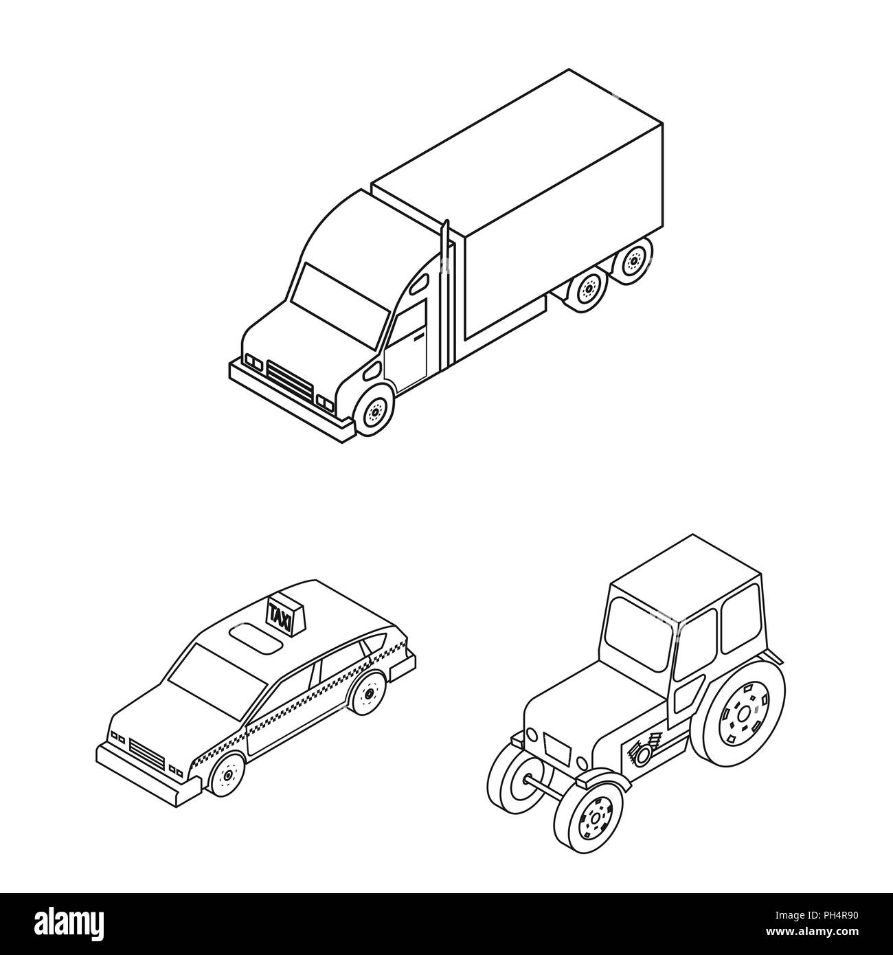 Isometric Drawing Car