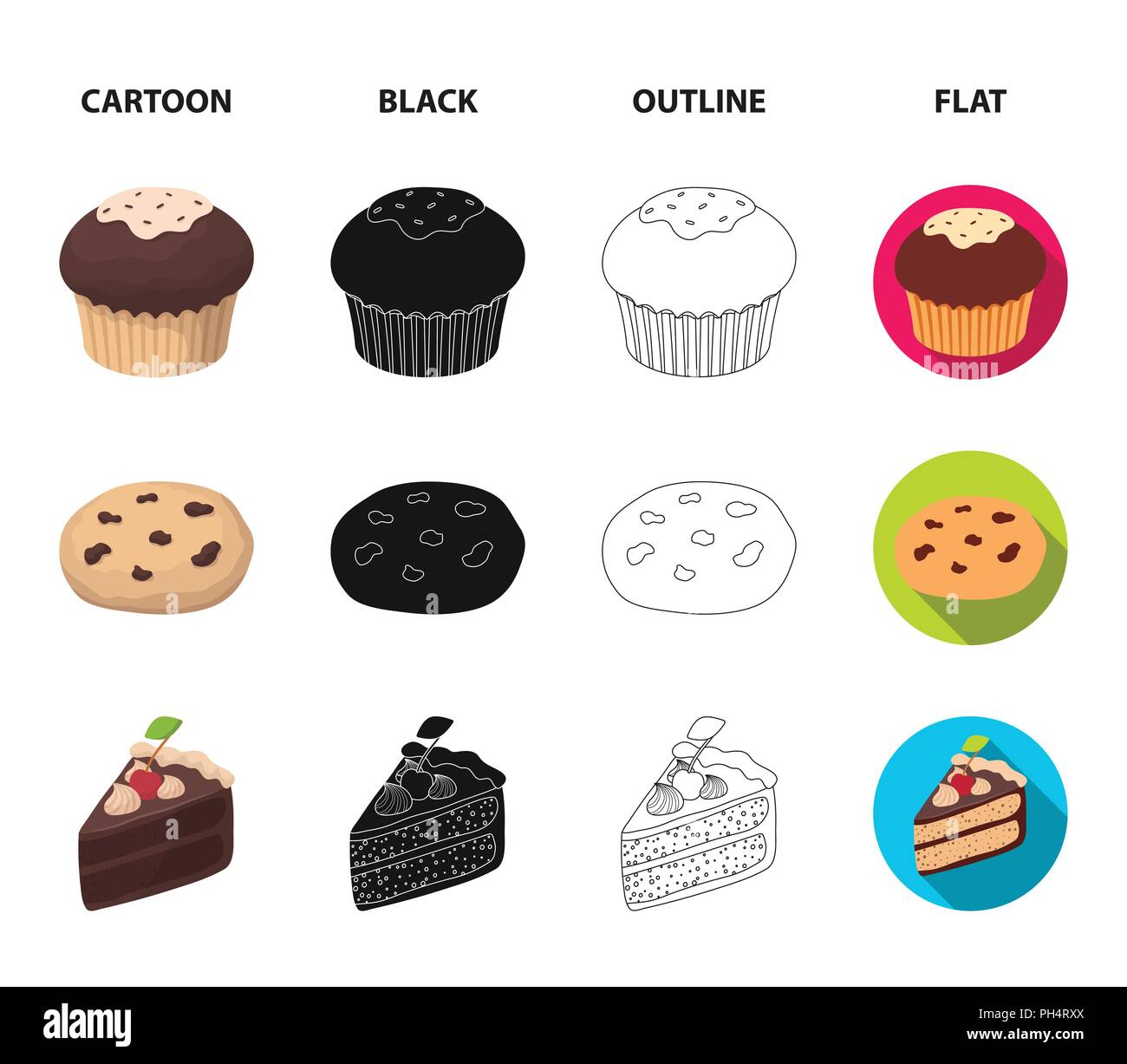 American cookies, a piece of cake, candy, wafer tubule. Chocolate ...