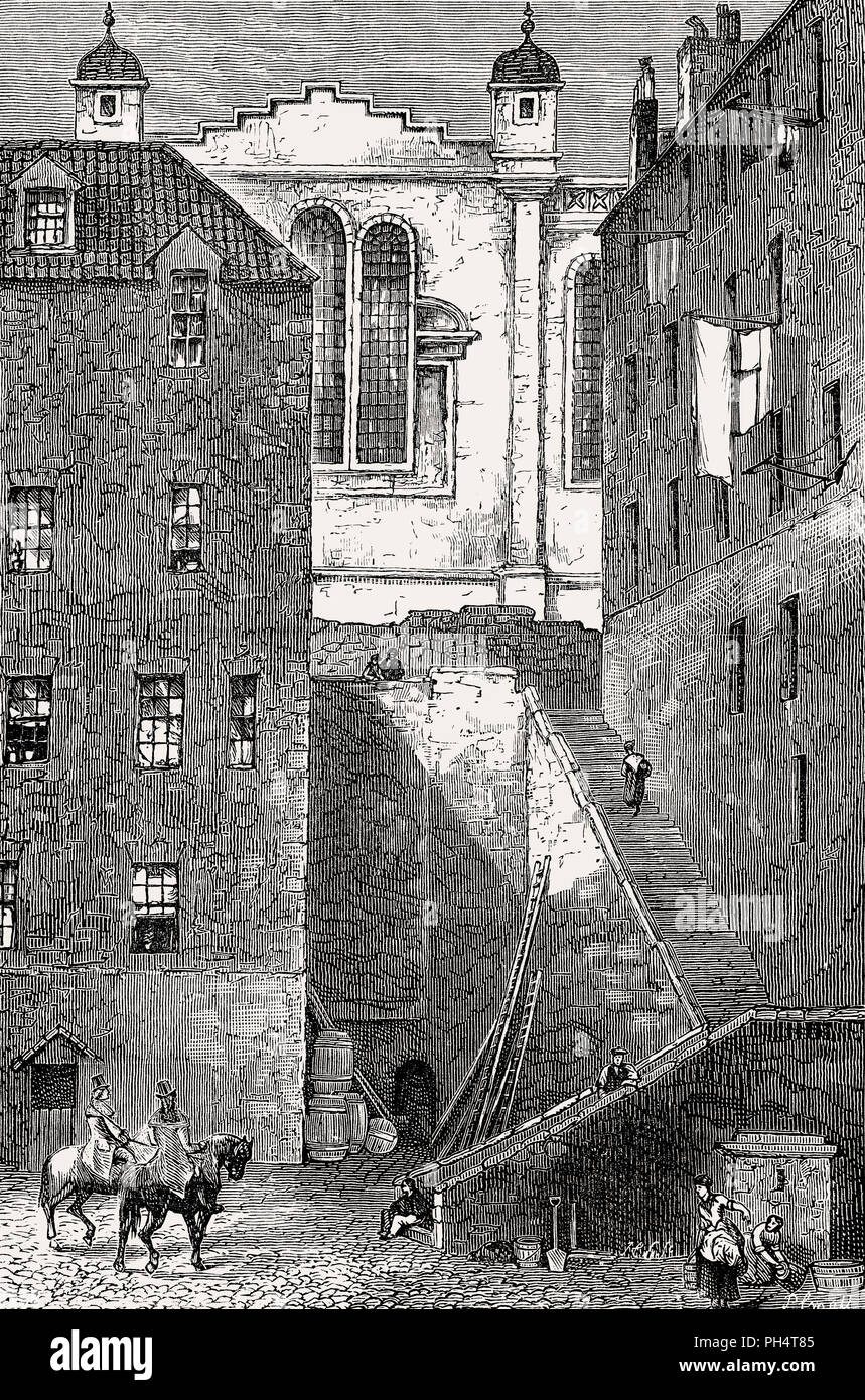 The Parliament stairs, Edinburgh, Scotland,19th century Stock Photo - Alamy
