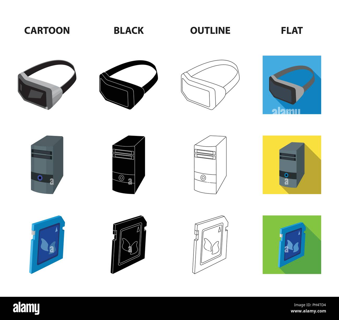 A system unit, a flash drive, a scanner and a SD card. Personal ...